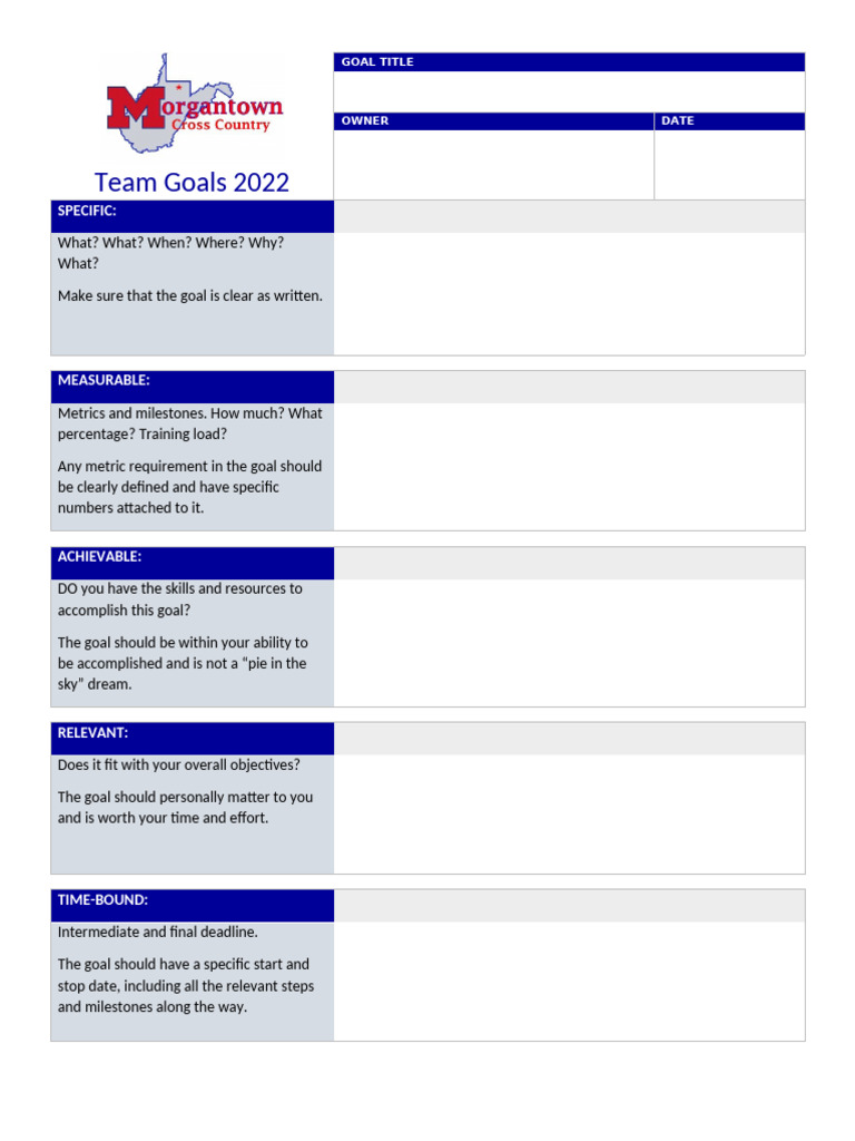 SMART Goals For 2022 | PDF