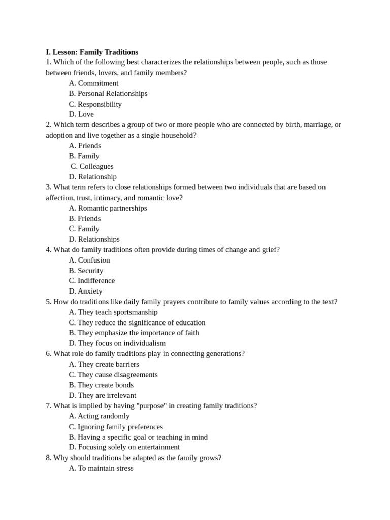 Family Traditions | PDF