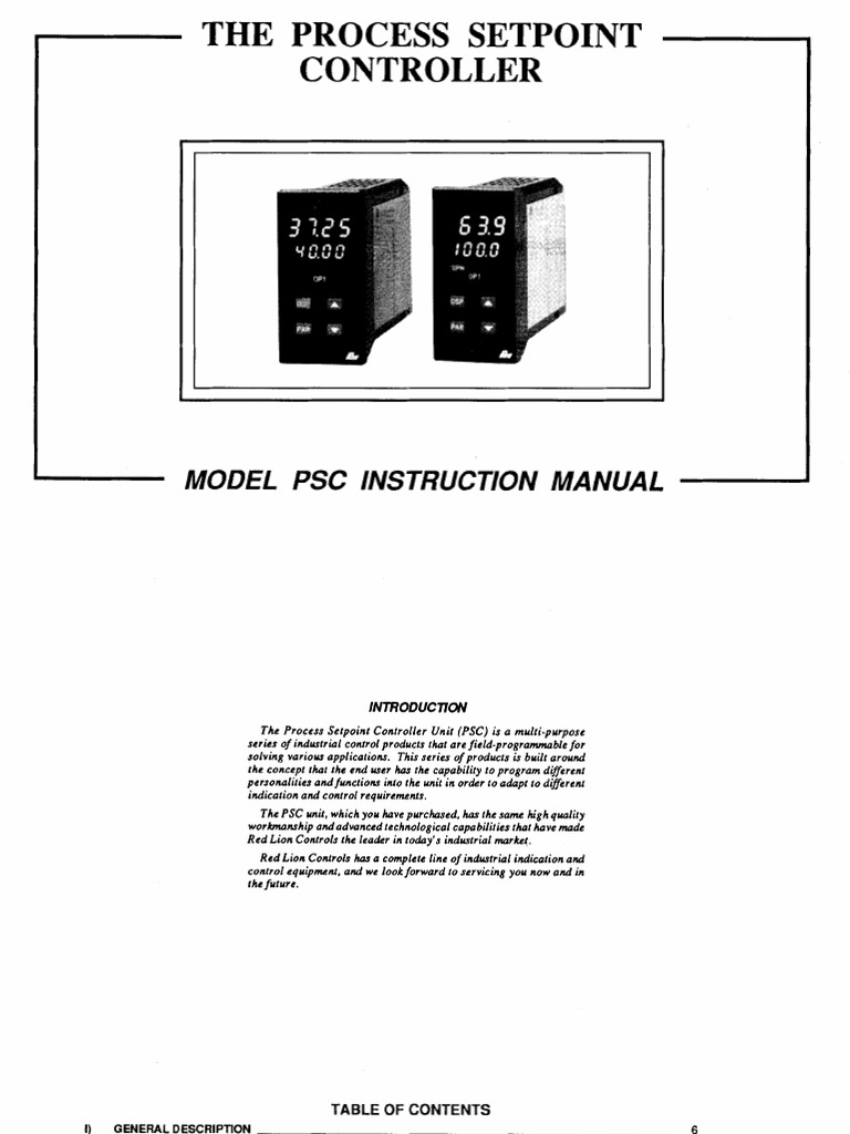 PSC Instruction Manual - (Obsolete - For Reference Only) | PDF