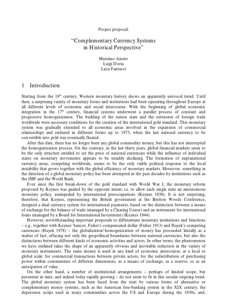Complementary Currency Systems History | PDF | Corporate Social ...