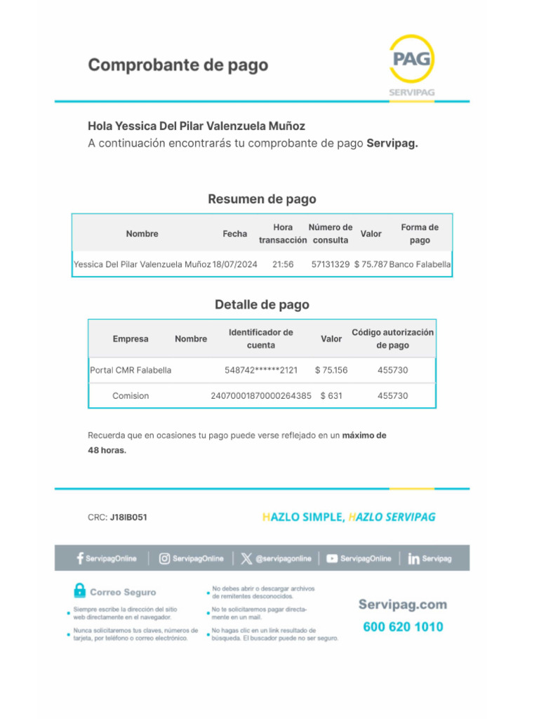 Comprobante de Pago | PDF