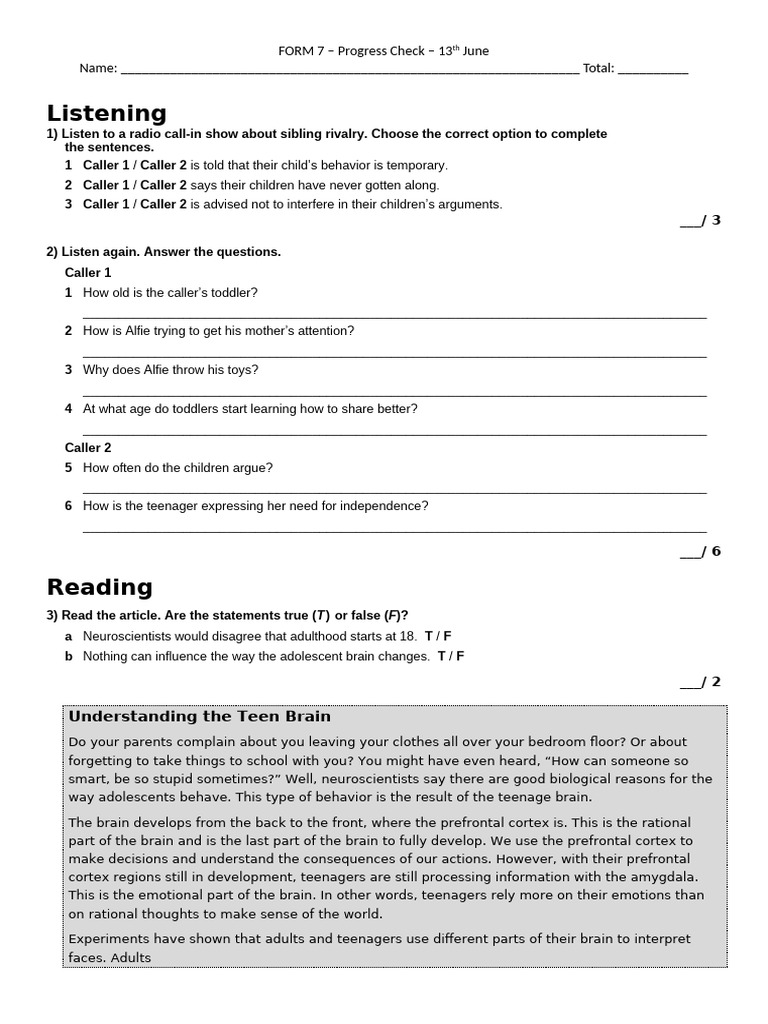 Progress Check Diff. | PDF