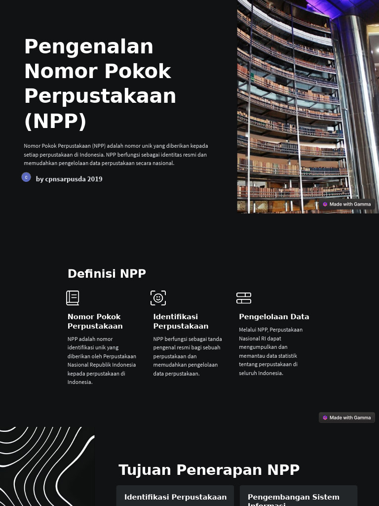 Pengenalan Nomor Pokok Perpustakaan NPP | PDF