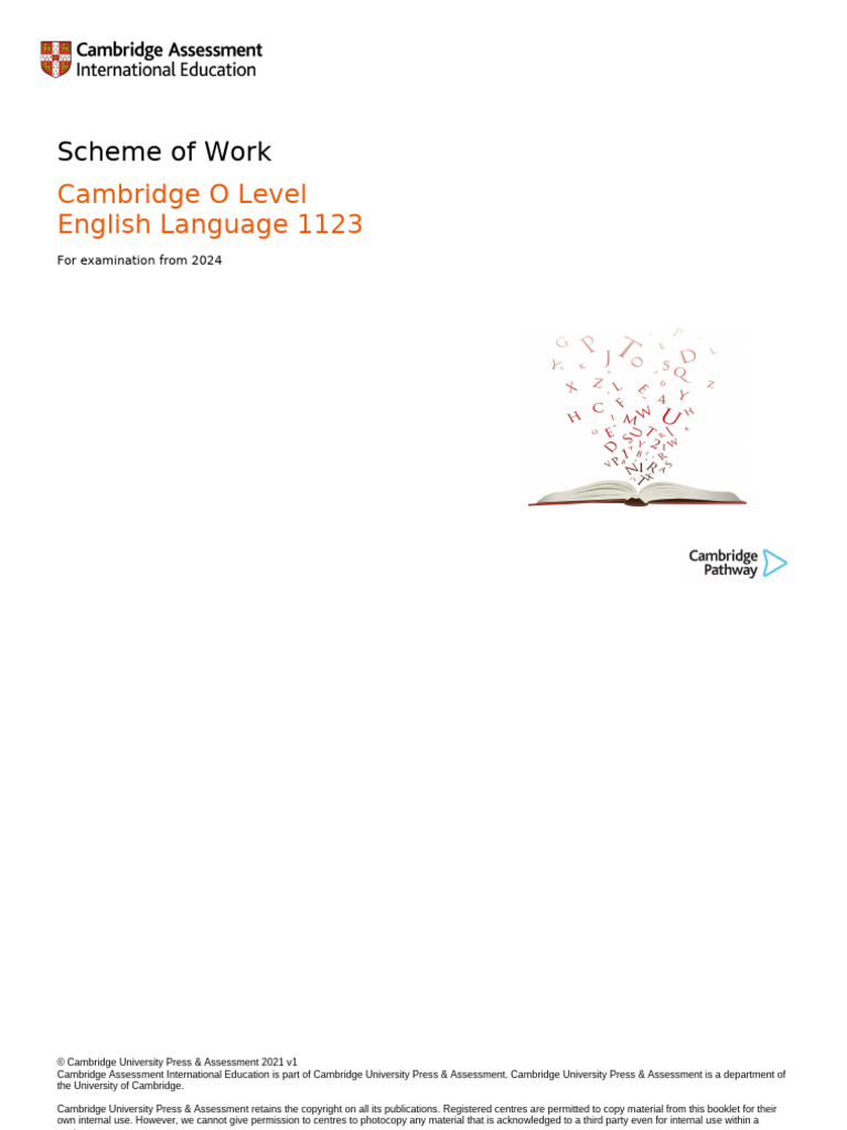 1123 Scheme of Work (For Examination From 2024) | PDF | Learning ...