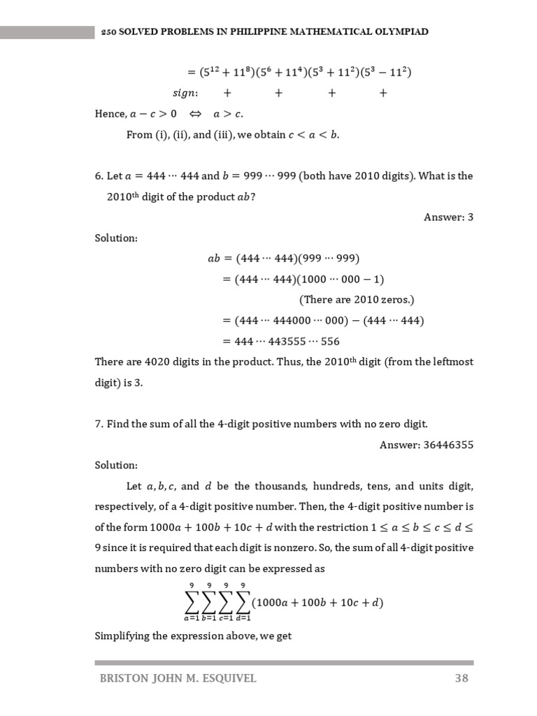 Solved Olympiad Problems | PDF