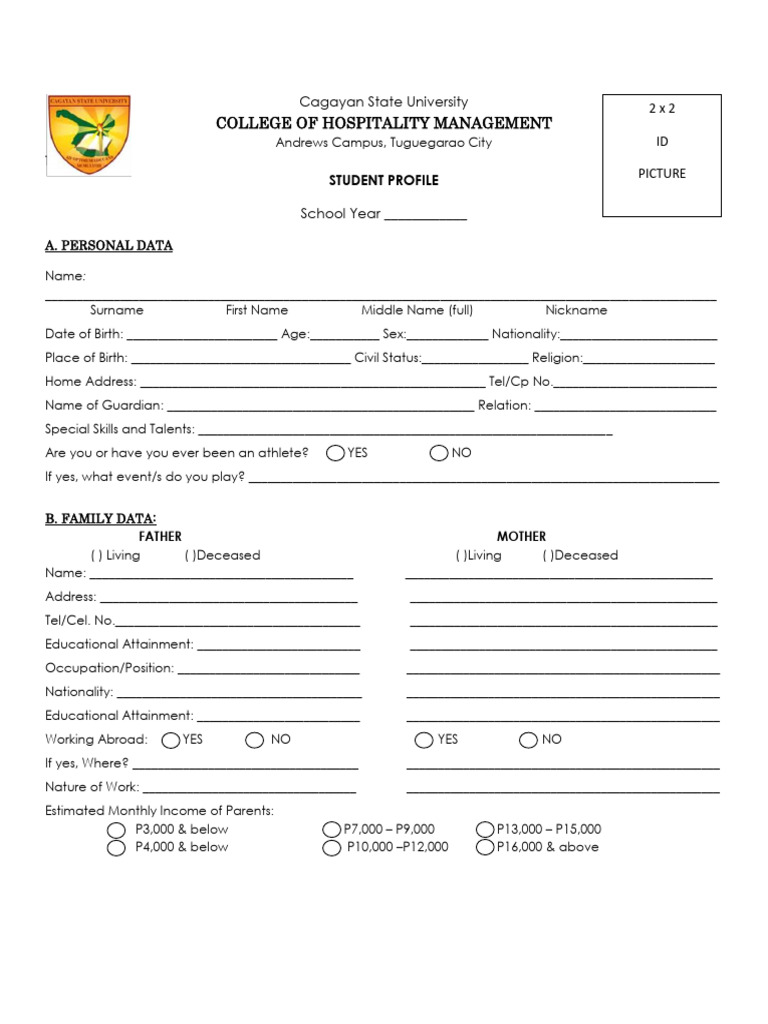 4. College CHM Student Profile | PDF