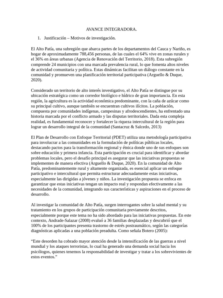 Justificacion Integradora | PDF