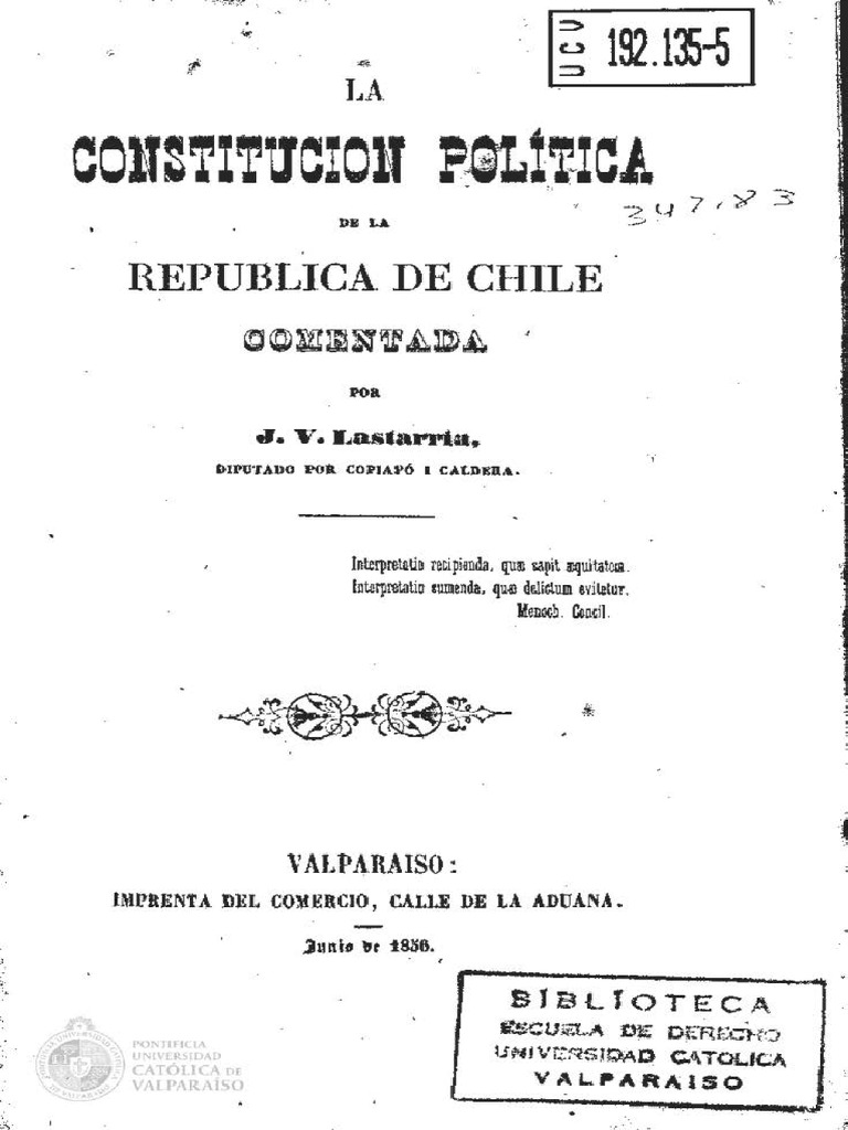 La Constitución Política de La República de Chile, Comentada (JV ...