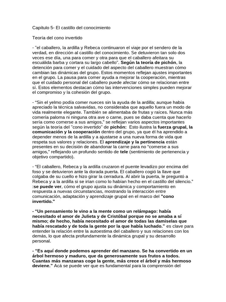 TP3-Teoria Del Cono Invertido Capitulo5.6y7 | PDF | Amor | Conocimiento