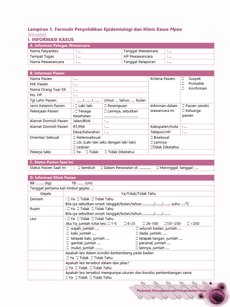Formulir PE Mpox | PDF