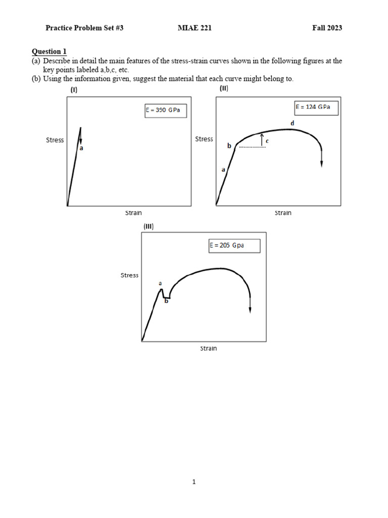 Practice Problem Set #3 | PDF | Deformation (Engineering) | Deformation (Mechanics)