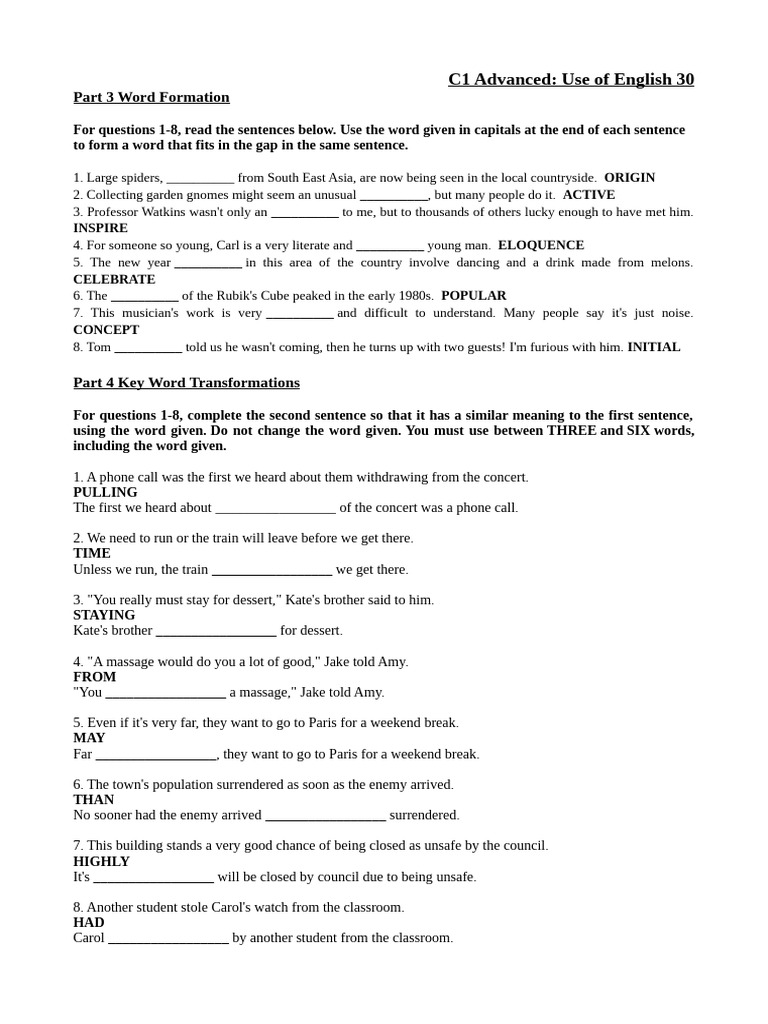 C1 Use of English 30 | PDF