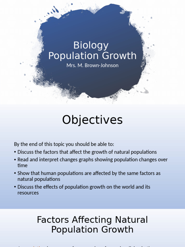 Population Growth-PPT 7 | PDF | Soil | Water