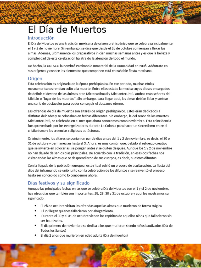 El Día de Muertos | PDF