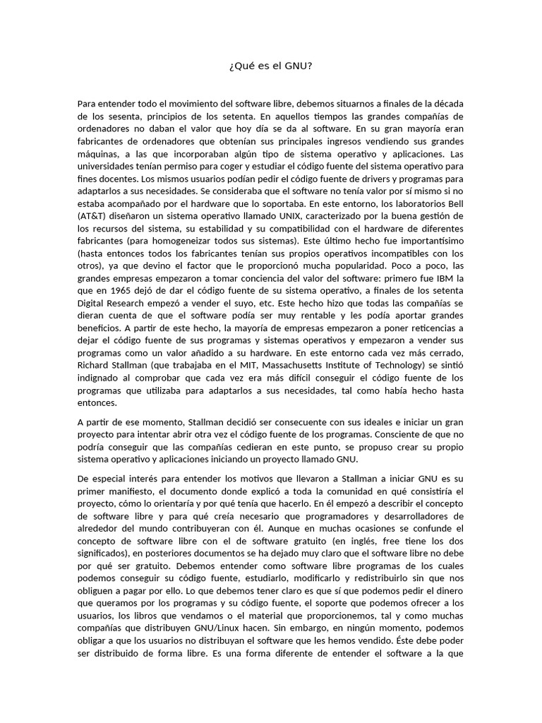 Qué Es El GNU | PDF