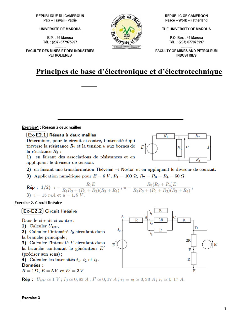TD Principe de Base D'electronique | PDF
