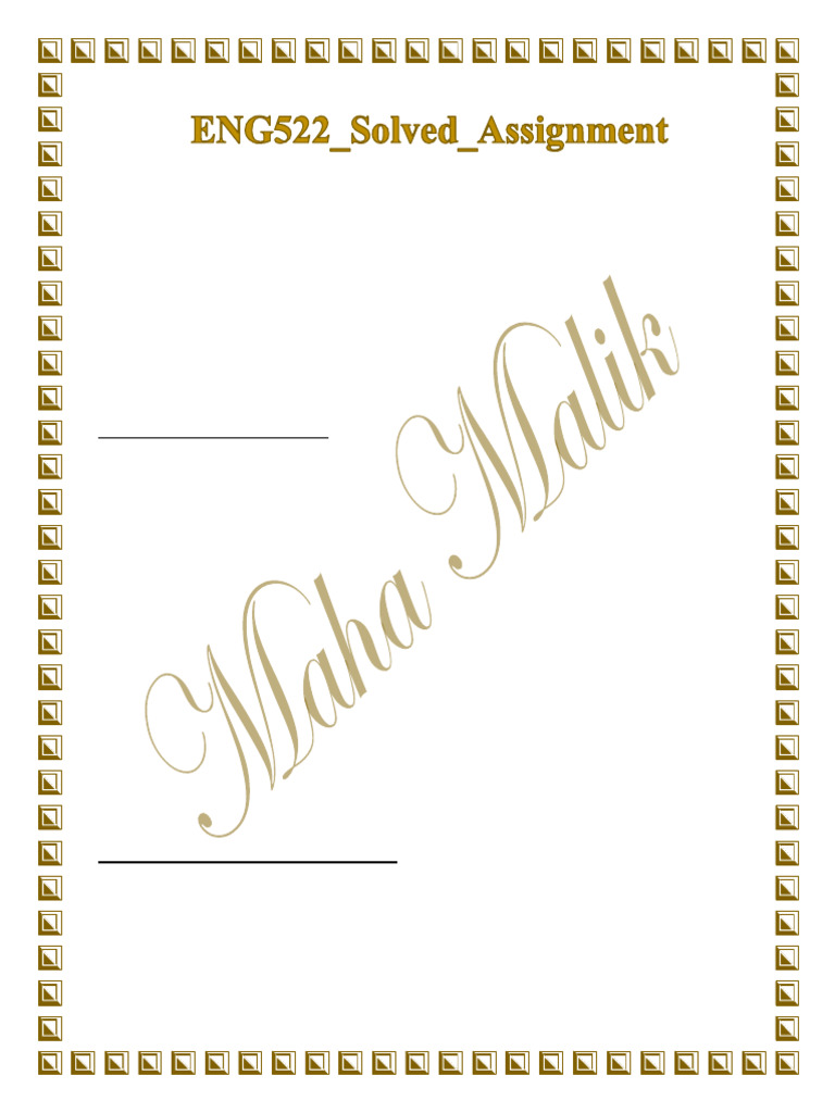 ENG522 - Solved Assignment - by Maha Malik-1 | PDF