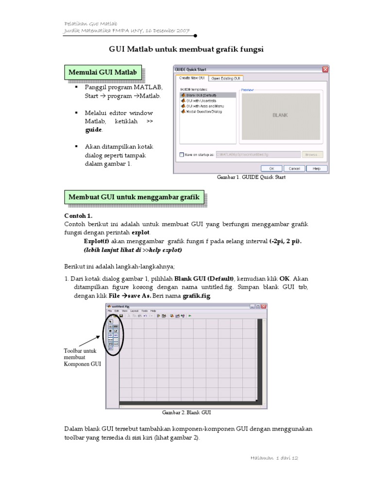 Pembuatan Gui Dengan Matlab 2 | PDF | Metode & Bahan Ajar