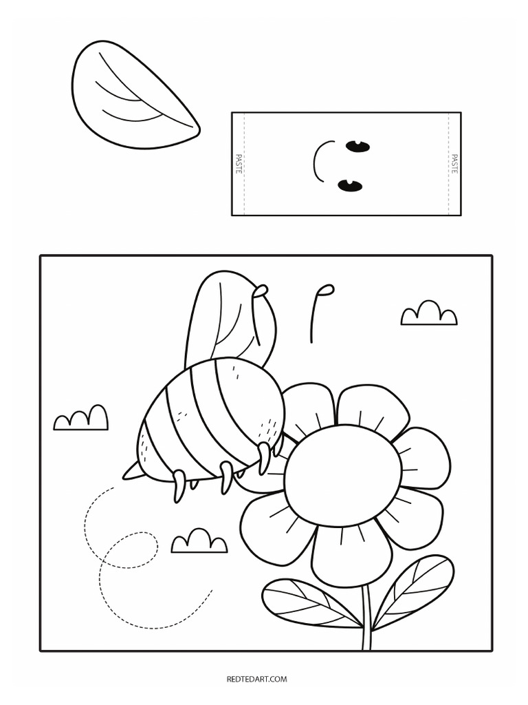3d Coloring Page - Bee | PDF