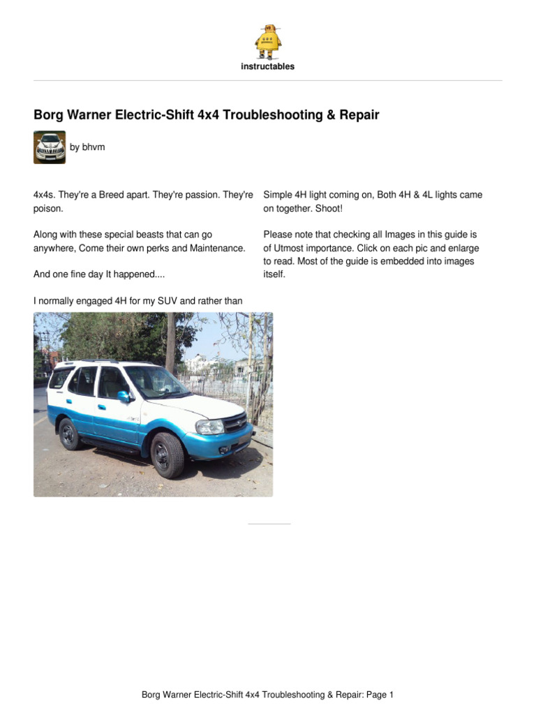 Borg Warner Electric Shift 4x4 Troubleshooting Rep | PDF