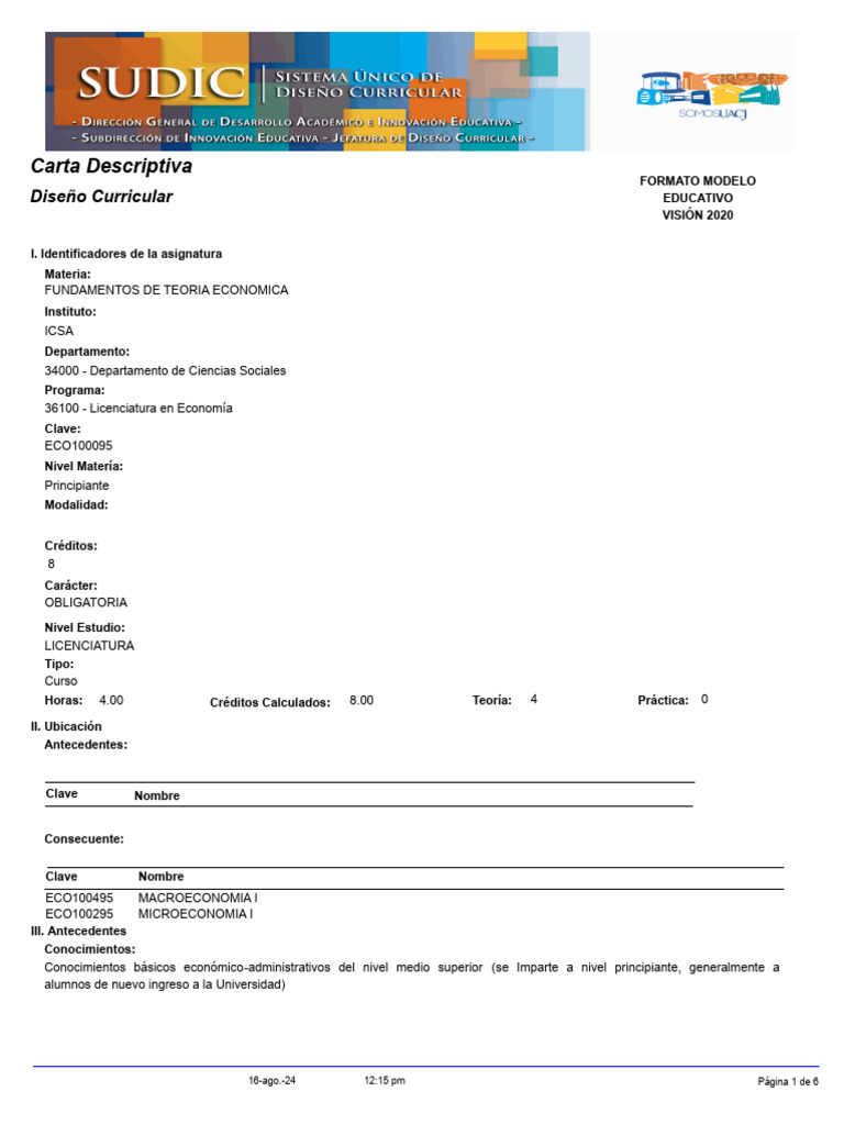 Carta Descriptiva | PDF