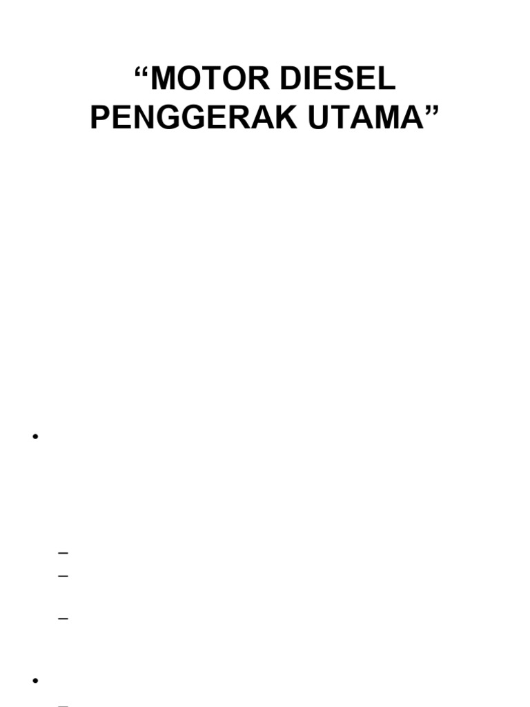 Motor Diesel Penggerak Utama | PDF