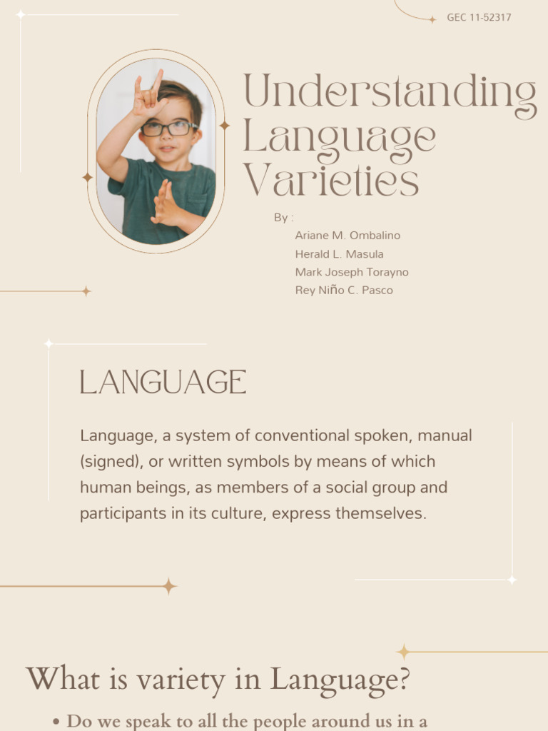 Group1 UnderstandingLanguageVariation | PDF