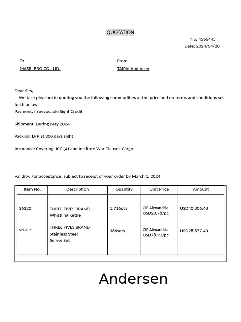 01 Quotation-2b - 複本 | PDF