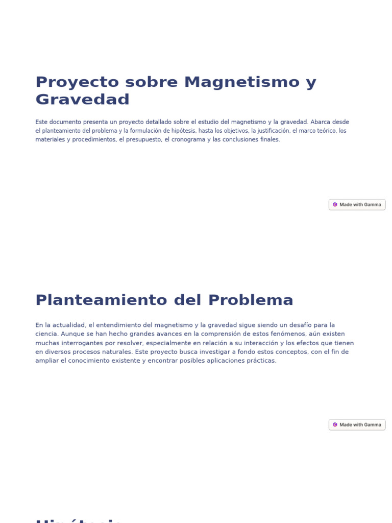 Proyecto Sobre Magnetismo y Gravedad | PDF