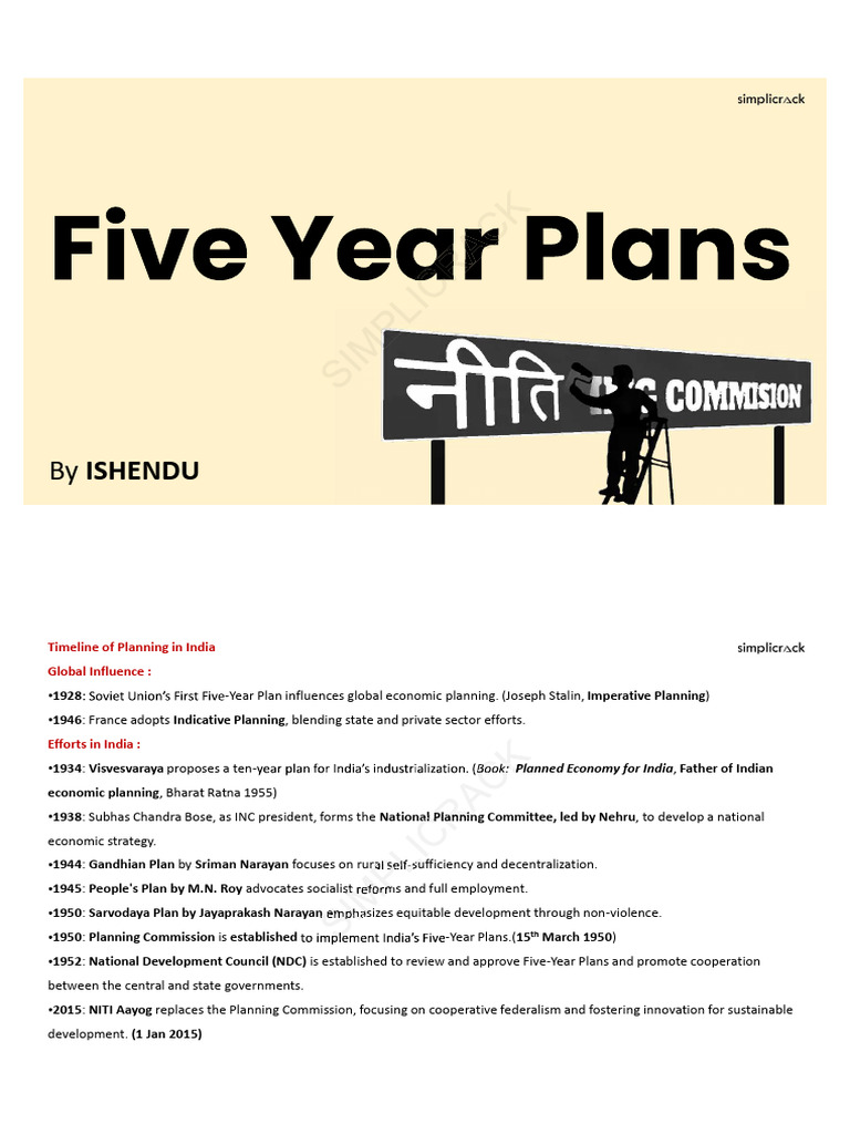 Five Year Plans Notes | PDF