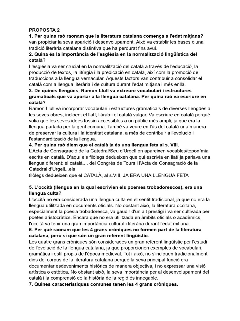 Examen Català Literatura | PDF