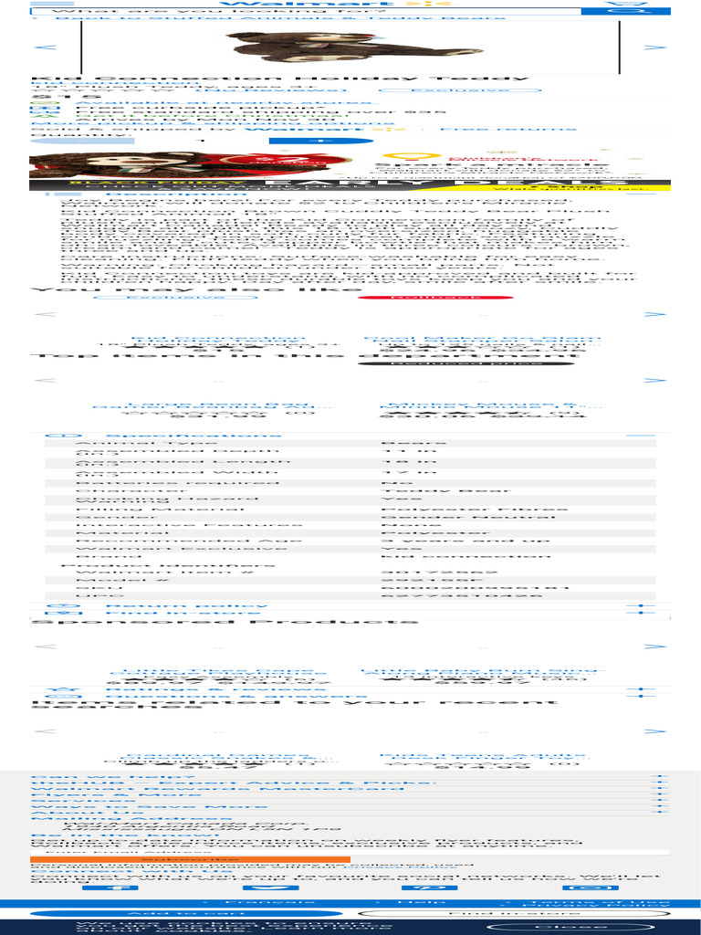 Kid Connection Holiday Teddy Walmart Canada | PDF