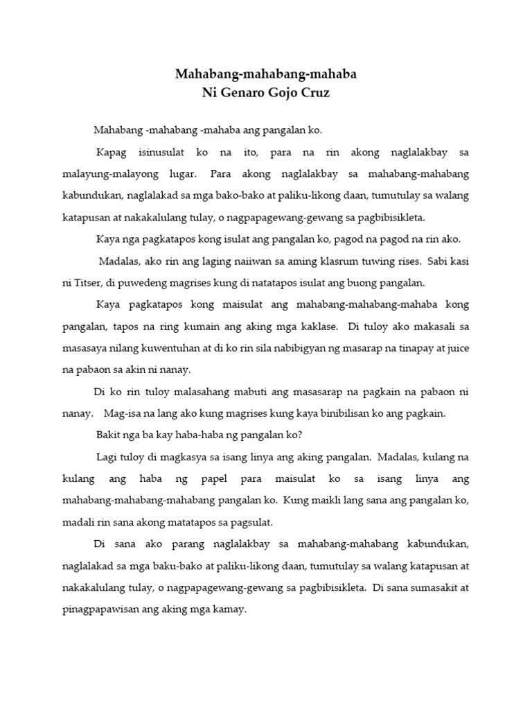 Mahabang Mahabang Mahaba | PDF