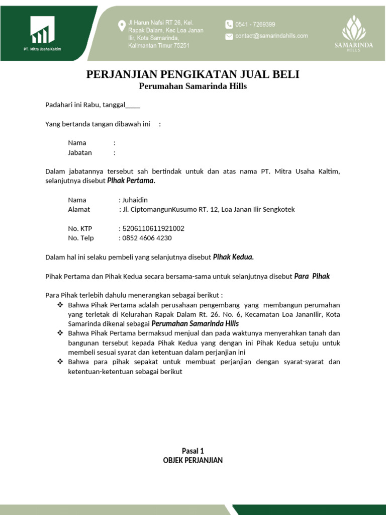 draft PPJB (2) | PDF