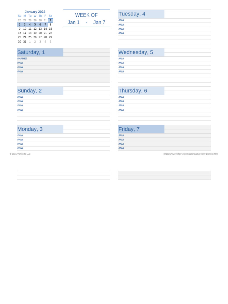 Weekly Planner Landscape | PDF