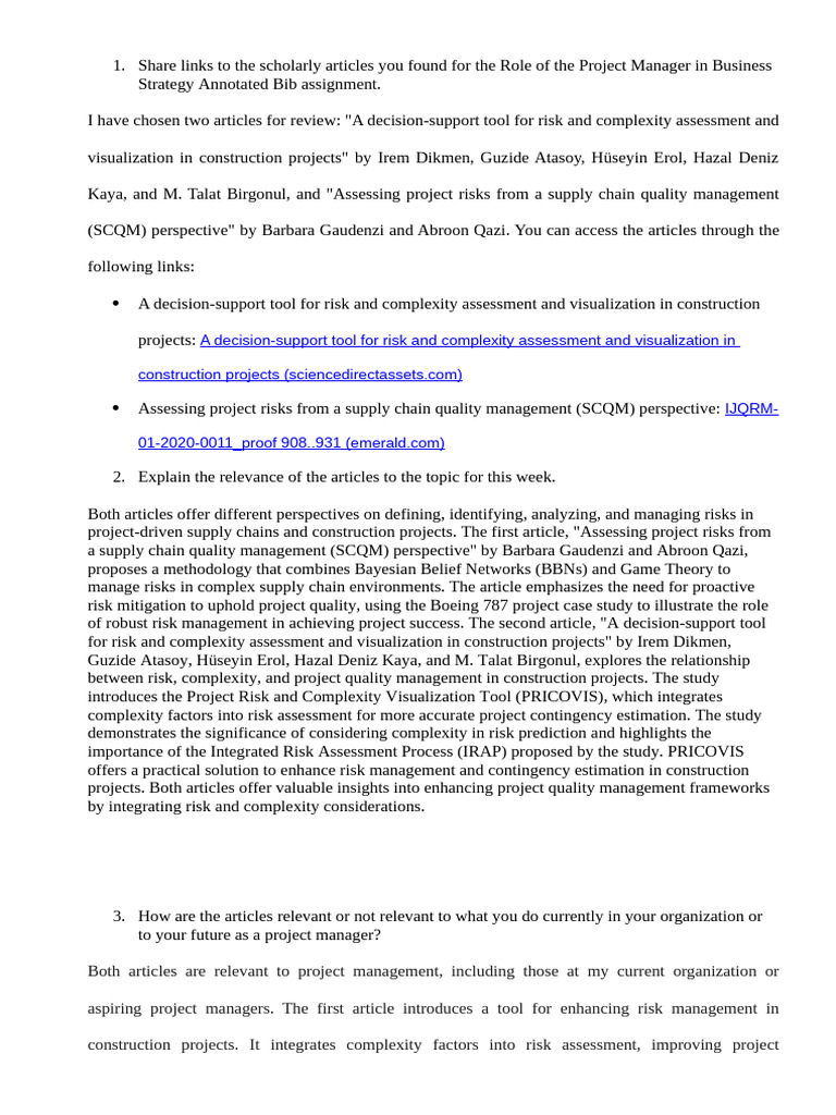 The Relationship Between Project Risk, Complexity and Quality Management | PDF | Risk | Risk ...