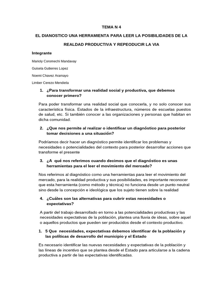 TEMA N 4 Diagnostico | PDF