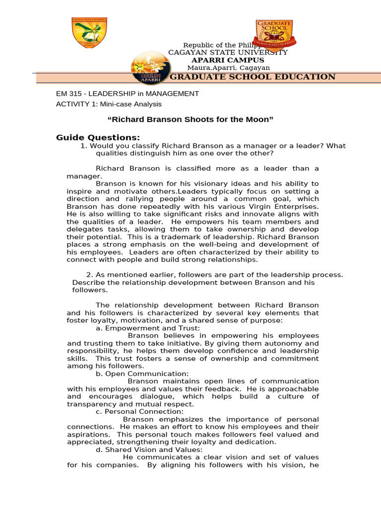 JOMARIE P. BERSOLA Activity-1 - Mini-Case | PDF