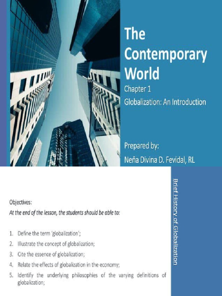 LESSON 1 Contemporary World | PDF