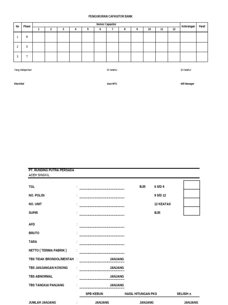Form Blanko Grading Buah | PDF