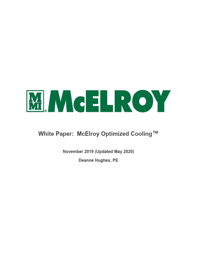 White Paper McElroy Optimized Cooling - MCELROY | PDF