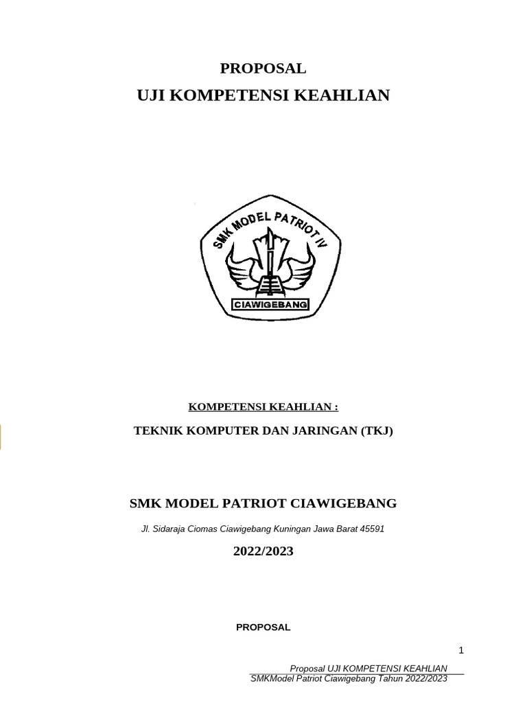 Proposal Ukk TKJ 2023 | PDF