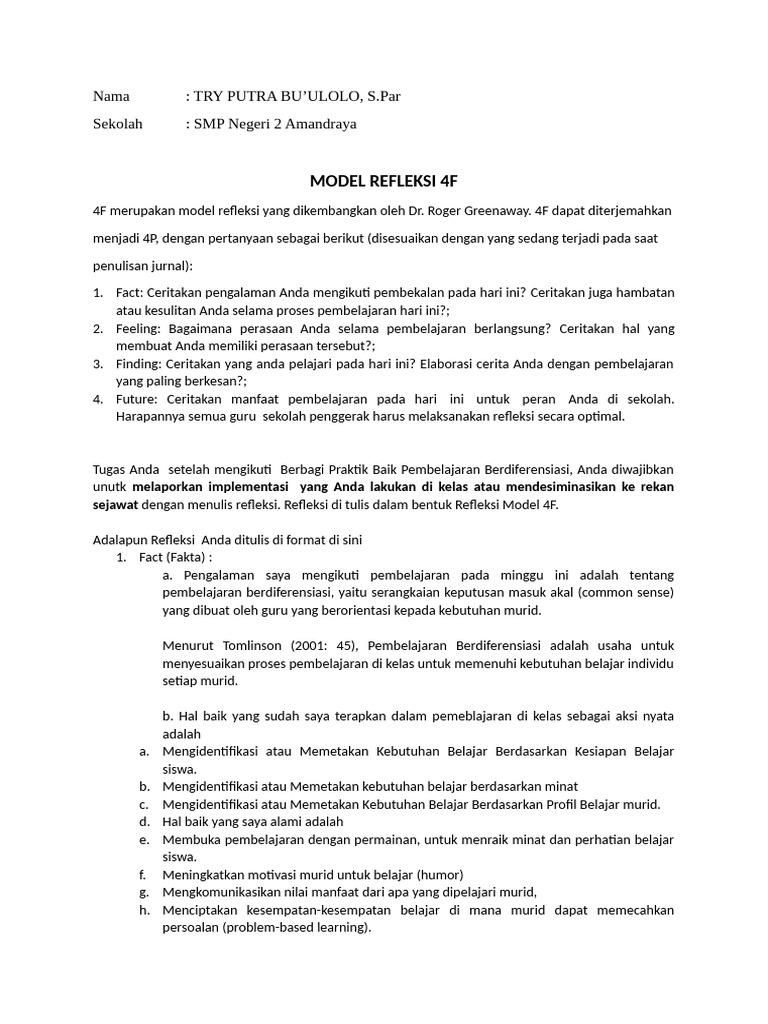 Tugas Refleksi Try Putra Buulolo | PDF
