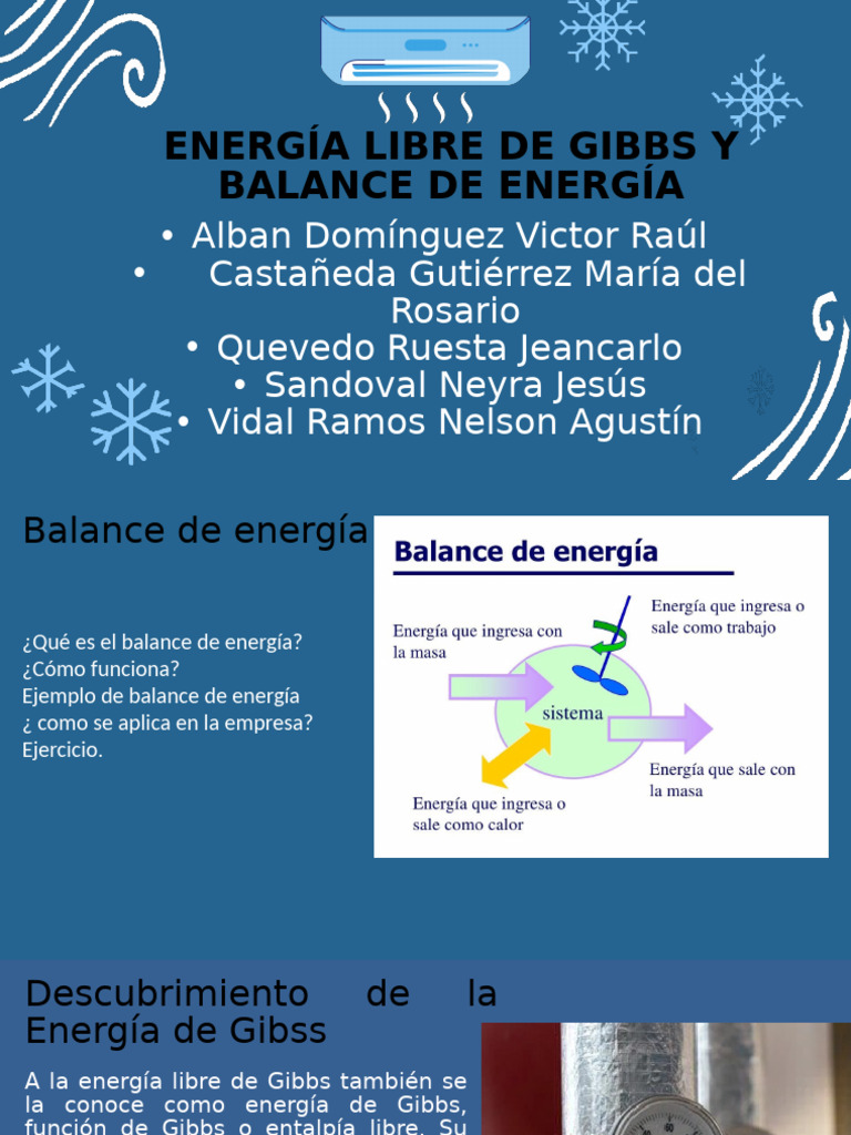 Energia Libre de Gibbs y Balance de Energía-1 | PDF