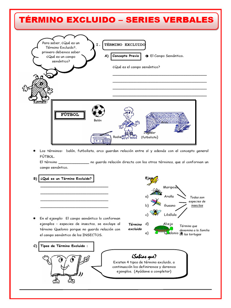Termino Excluido y Series Verbales para Segundo de Secundaria | PDF