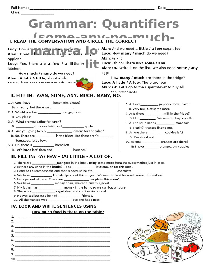 QUANTIFIERS EXERCISES | PDF