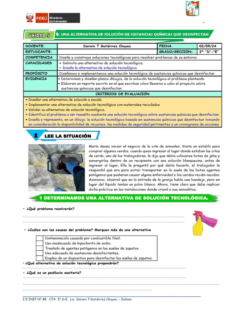 ACTIVIDAD UNIDAD 5 CyT-3° D-E-DARWIN GUTIERREZ | PDF