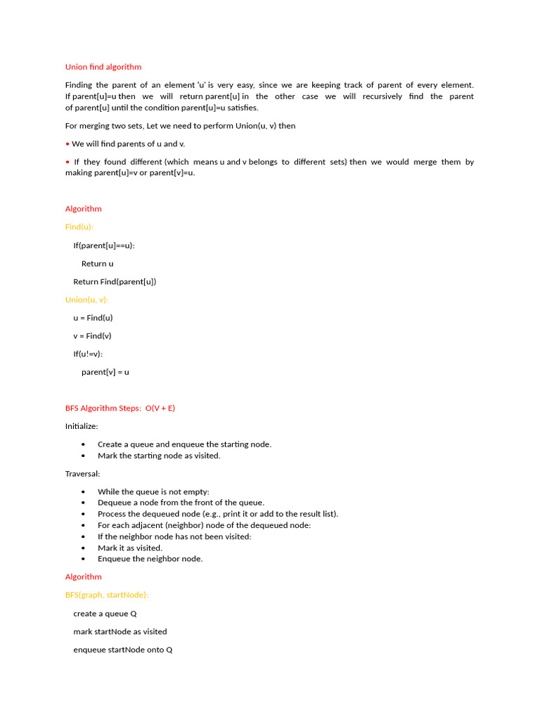 Union Find Algorithm | PDF