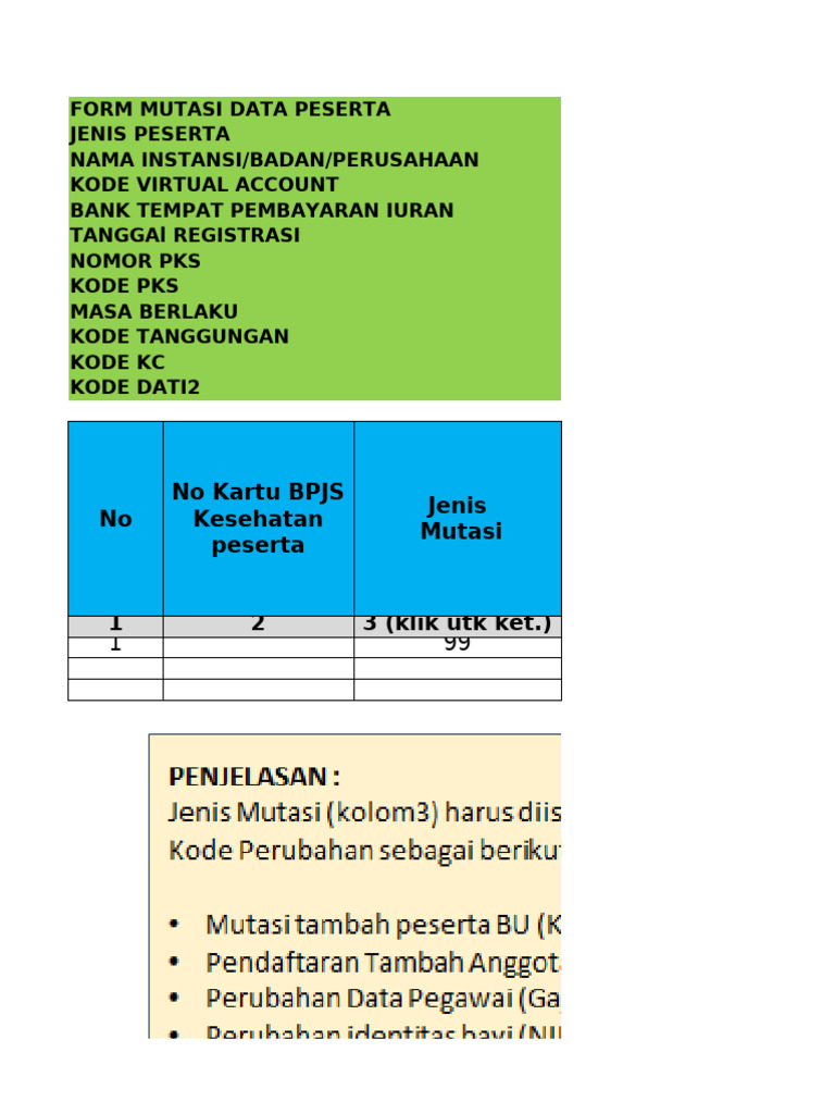 Form - Kode - Mutasi SELARAS | PDF