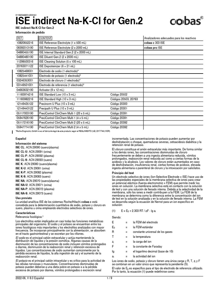 Insert - Ise Indirect Na-K-Cl For Gen.2.0110825468001c503.V8.Es | PDF